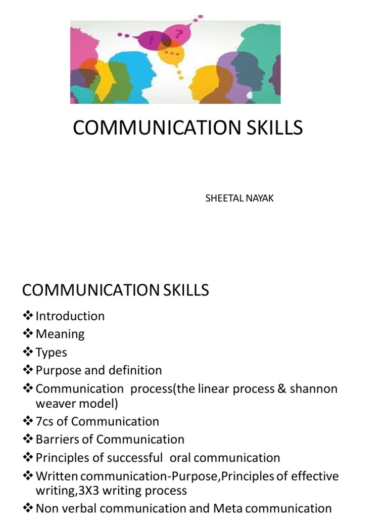 Communication Skills: Sheetal Nayak | PDF | Nonverbal Communication ...