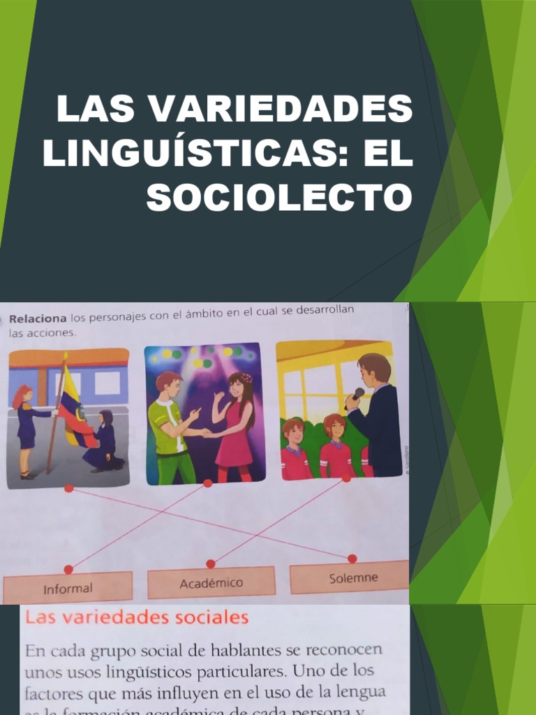 Las Variedades Linguísticas - El Sociolecto | PDF