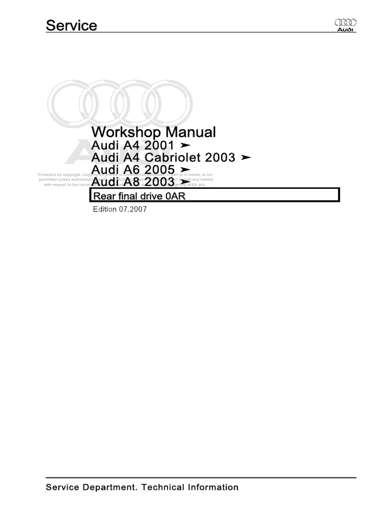 Audi - A4 - Workshop Manual - 2001 - 2020 | PDF | Audi | Screw
