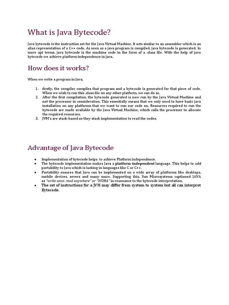What Is Java Bytecode?: How Does It Works? | PDF