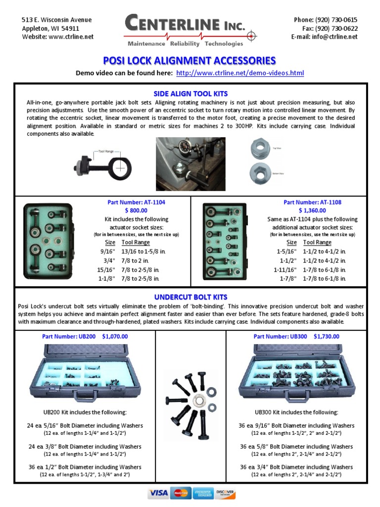 Posi Lock Alignment Accessories Pricing | PDF | Washer (Hardware) | Tools