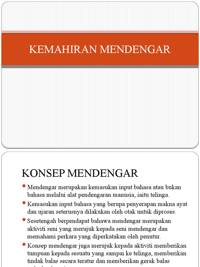 Kemahiran Mendengar dan Faktor-faktornya | PDF