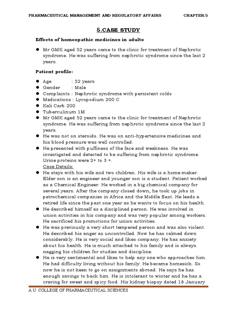 5.case Study: Effects of Homeopathic Medicines in Adults | PDF ...