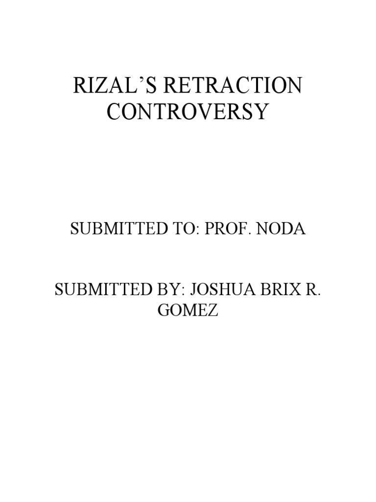 Rizal's Retraction Debate | PDF | Religion And Belief
