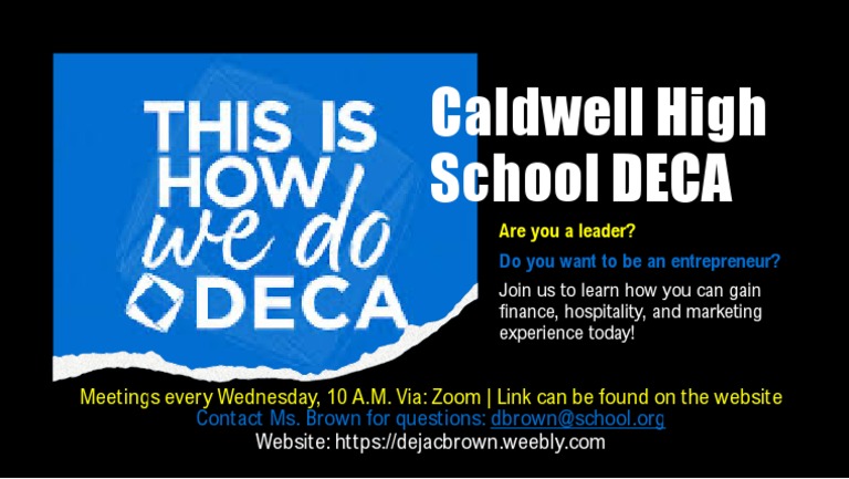 Join Caldwell High DECA Meetings | PDF