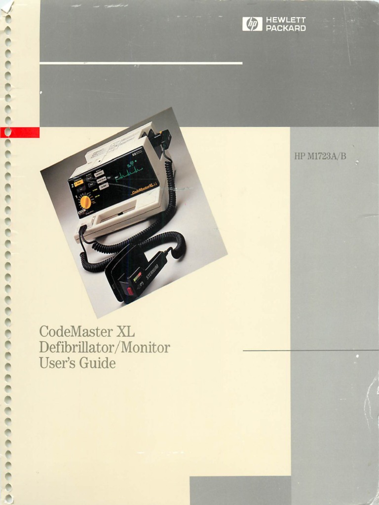 Hewlett Packard CodeMaster XL Defibrillator - User Manual | PDF