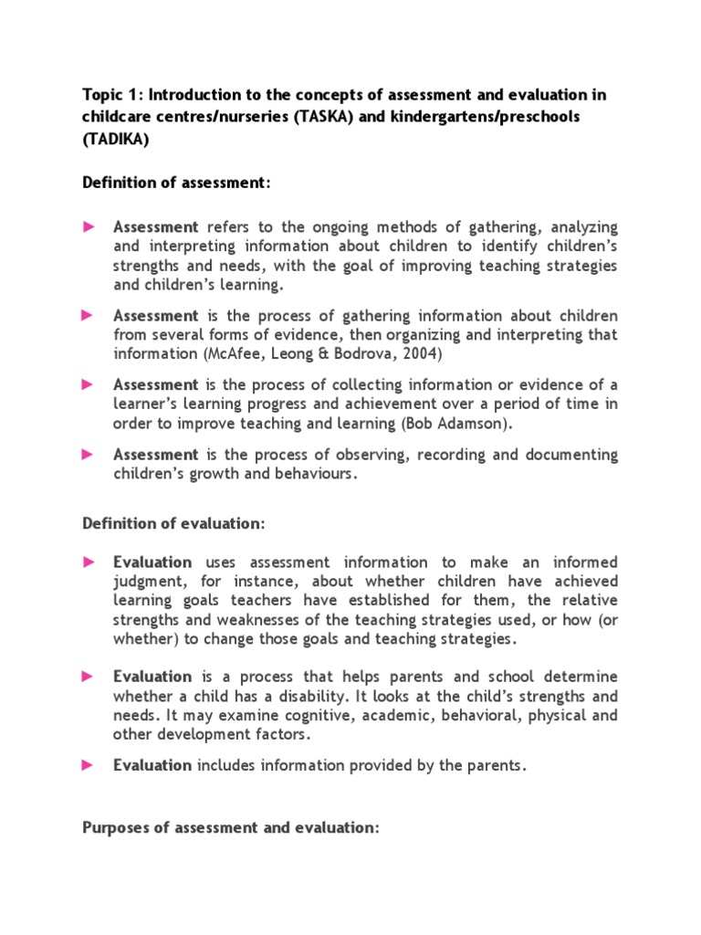 Introduction To Assessment | PDF | Educational Assessment | Early ...