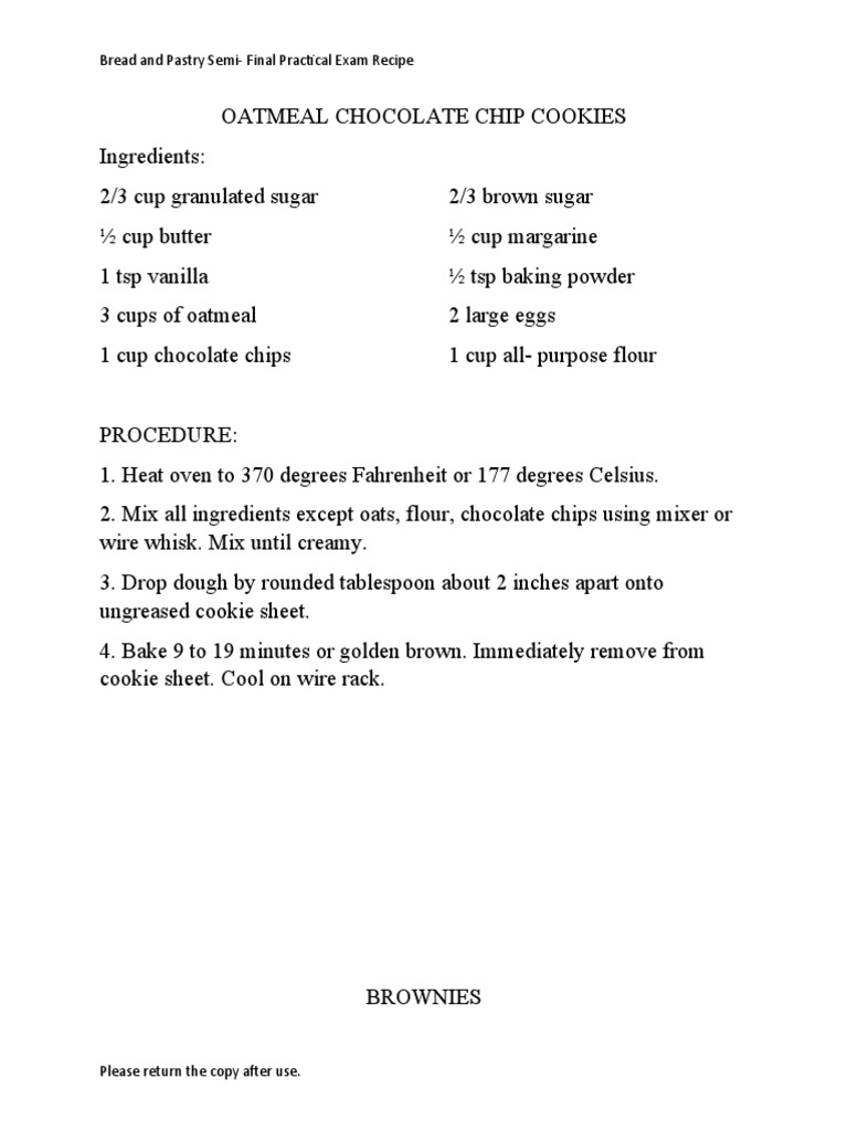 TLE Recipe To Print Grade 10 | PDF