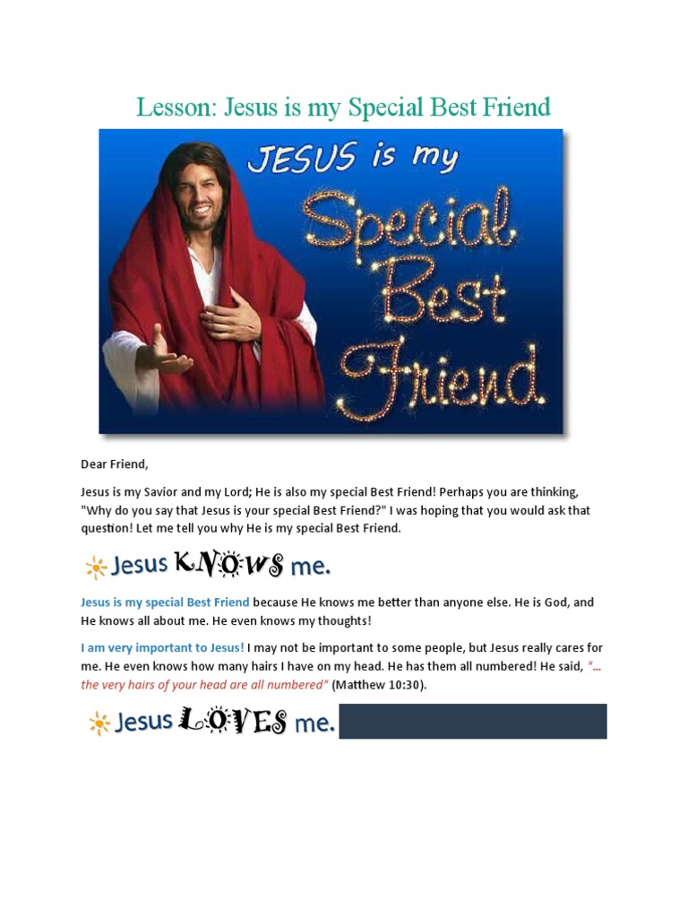 Jesus: My Special Best Friend | PDF | God The Father | Jesus