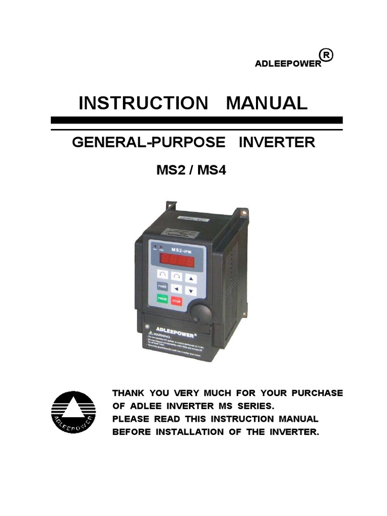 Instruction Manual: General-Purpose Inverter | PDF | Power Supply ...