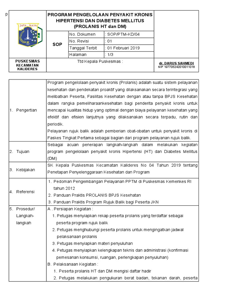 Sop Prolanis HT Dan DM | PDF