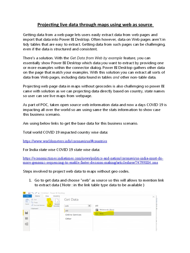 Projecting Live COVID-19 Data onto Maps without Geocodes by Extracting Structured Data from Web ...