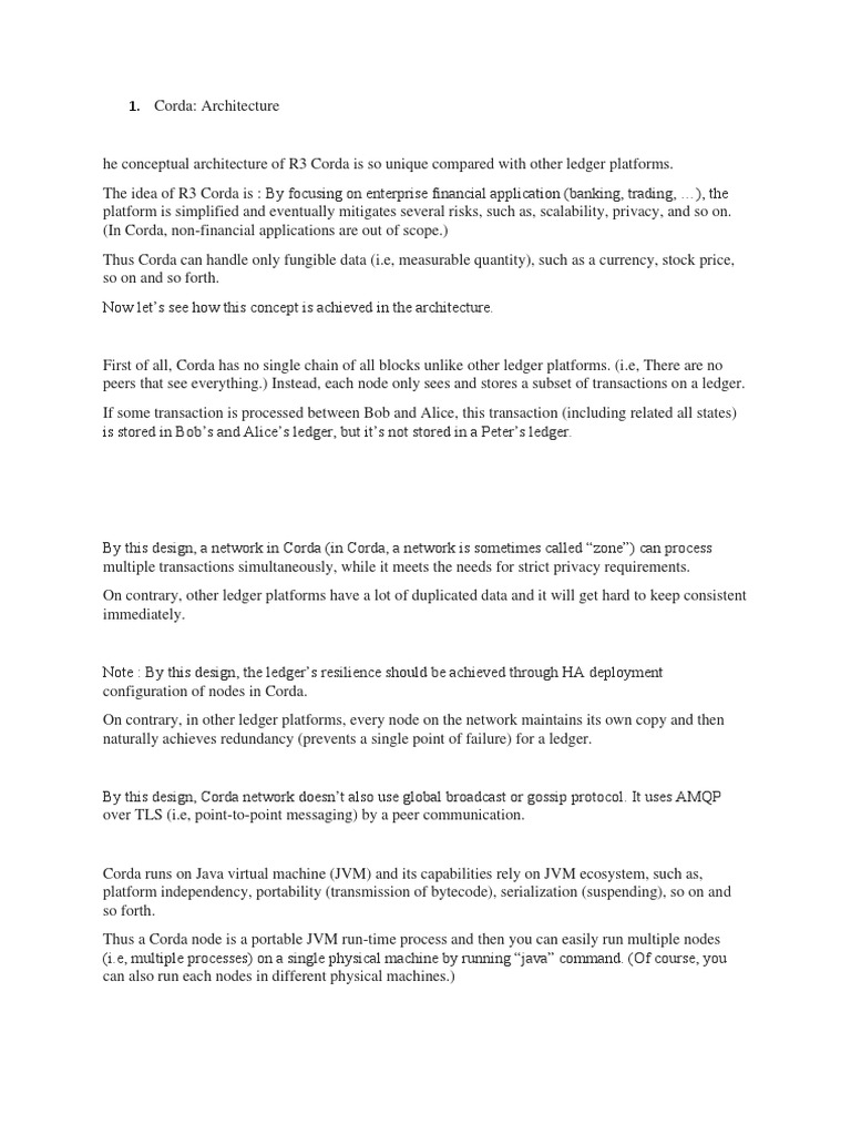 An Analysis of the Unique Conceptual Architecture of Corda and How it ...