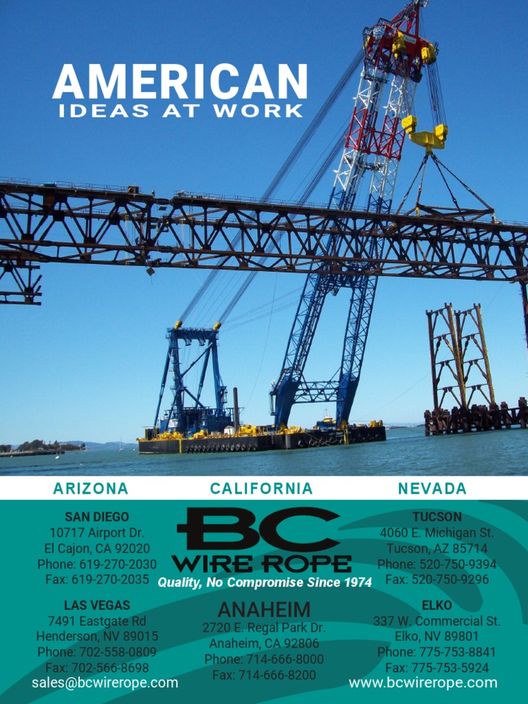BC Wire Rope 2017 Product Catalog Full PDF | PDF | Rope | Anchor