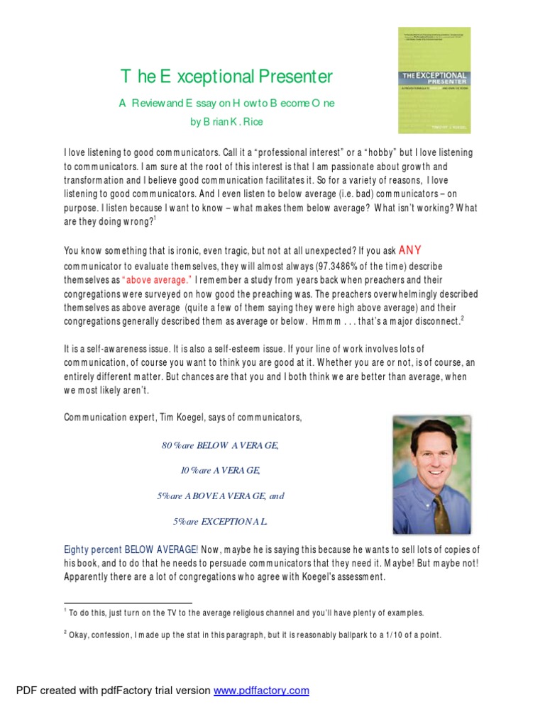 How to Become an Exceptional Presenter | PDF | Gesture | Attention