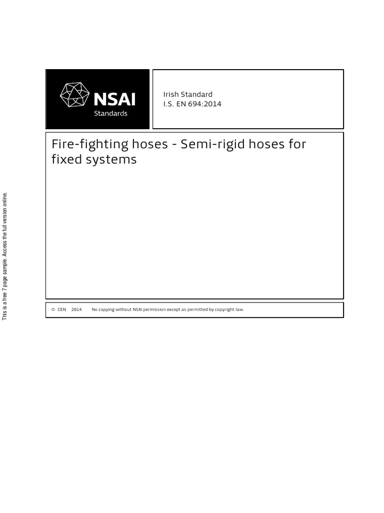Fire-Fighting Hoses - Semi-Rigid Hoses For Fixed Systems: Irish ...