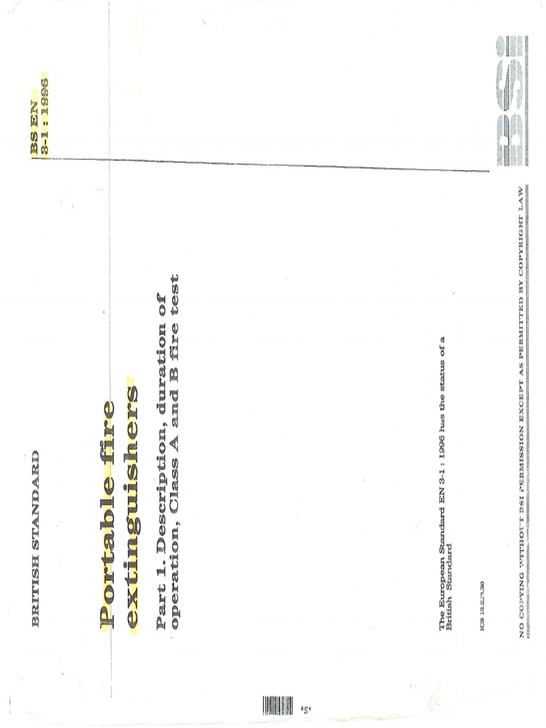 BS EN3 - 1996 - Part 1 - Portable FE | PDF