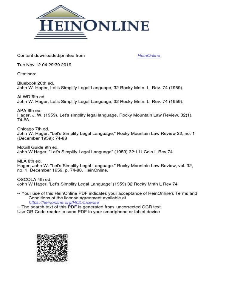 Simplifying Legal Language | PDF | Witness | Burden Of Proof (Law)