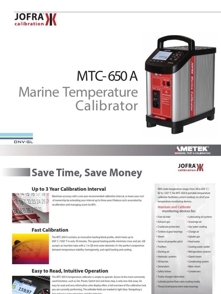 Marine Temperature Calibrator MTC Datasheet US | PDF | Calibration ...