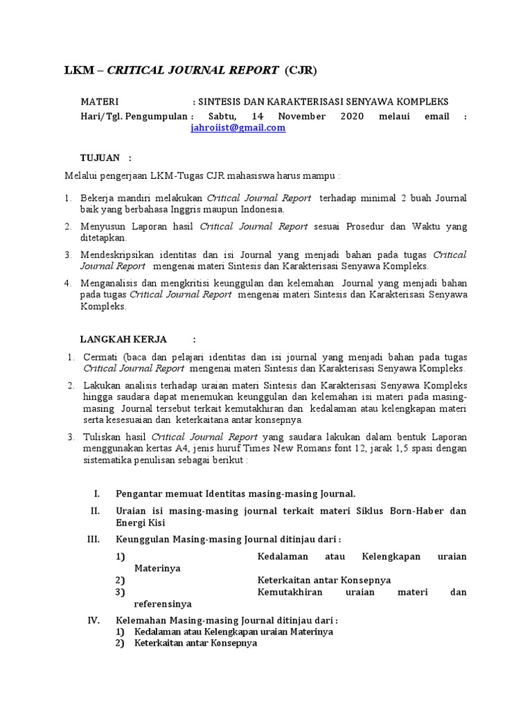 LKM - CJR - Kimia Anorganik Lanjut | PDF