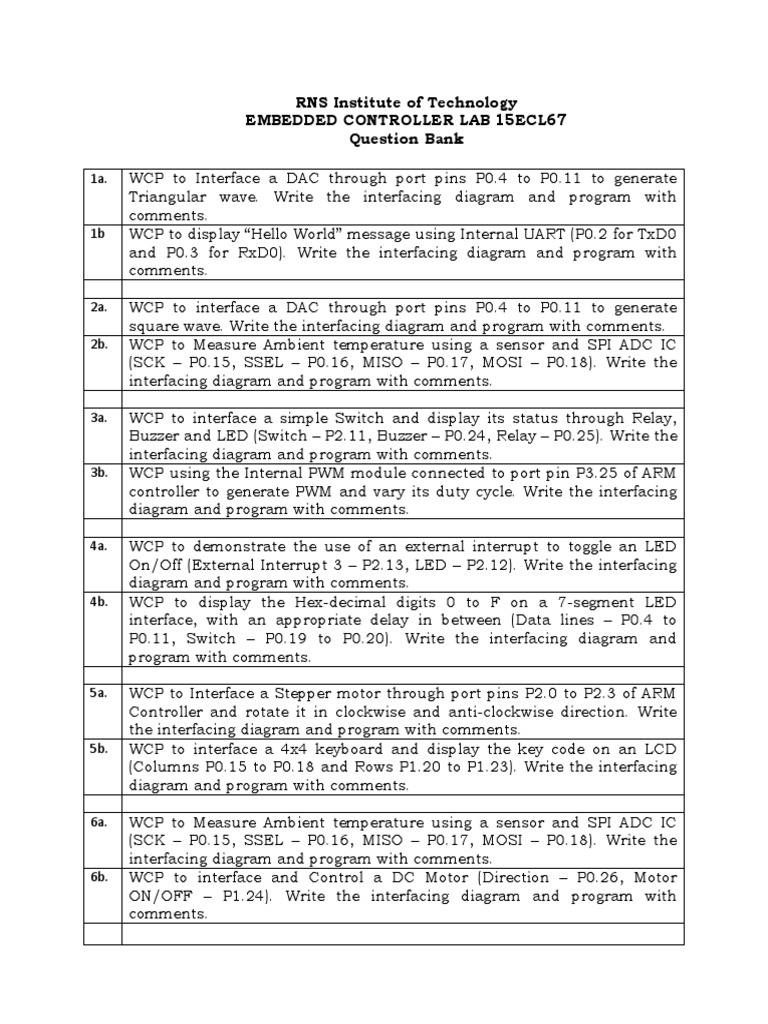 ARM Lab Question Bank | PDF | Electromagnetism | Computer Engineering