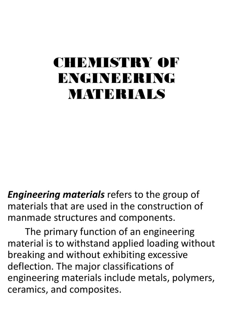 Chemistry of Engineering Materials PDF | PDF | Cast Iron | Chemical Bond