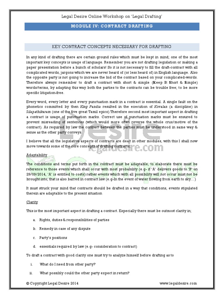 Contract Drafting PDF | PDF | Consideration | Arbitration