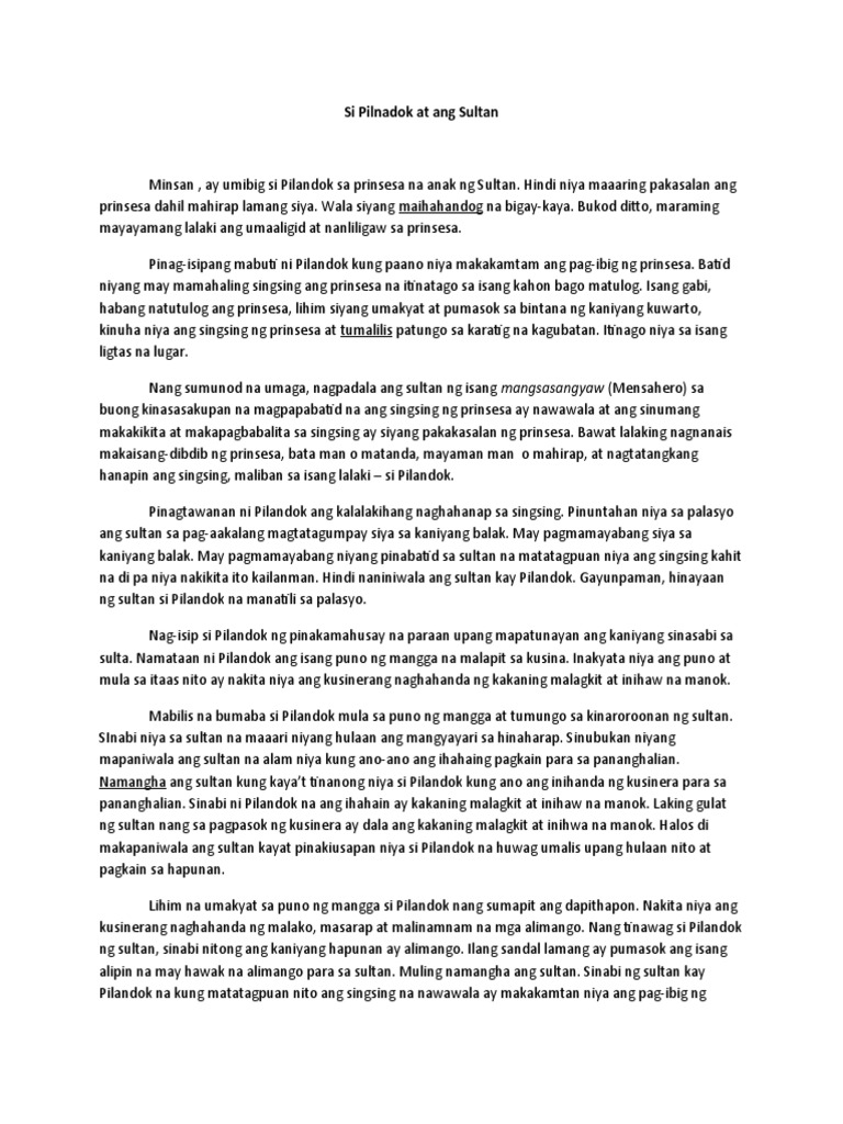 Si Pilandok at Ang Sultan Buong Kwento | PDF