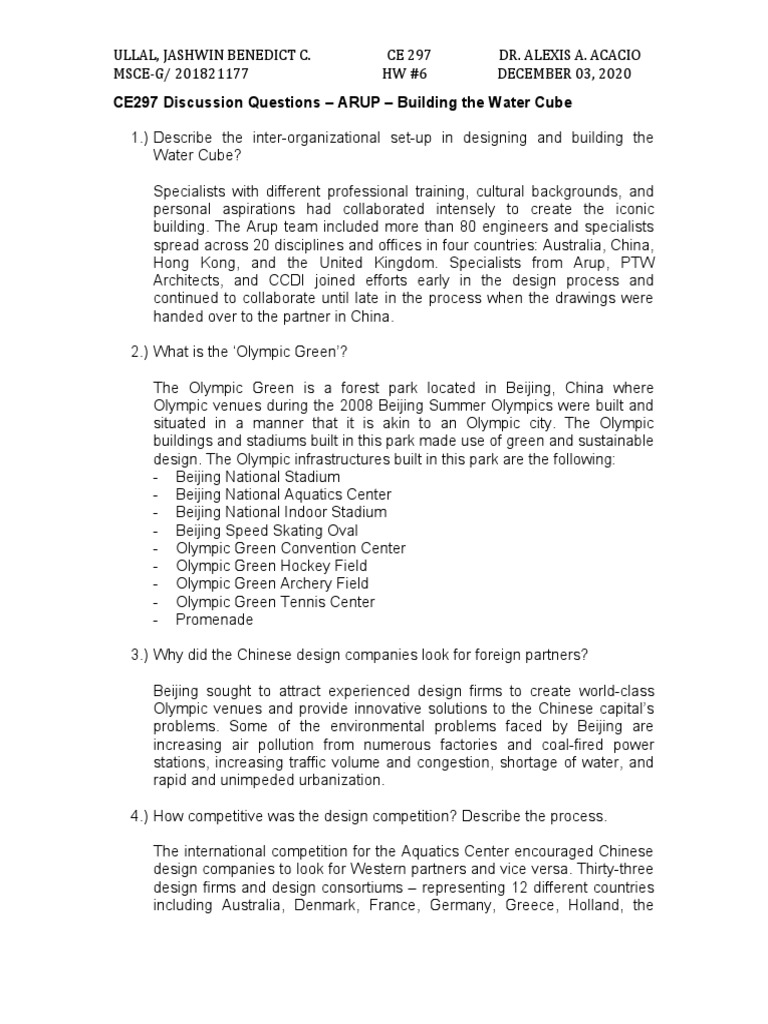 06-Arup Water Cube | PDF | Building Information Modeling | Beijing