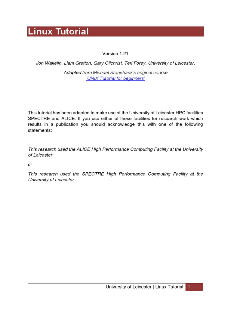 Linux Tutorial | PDF | Computer Program | Programming