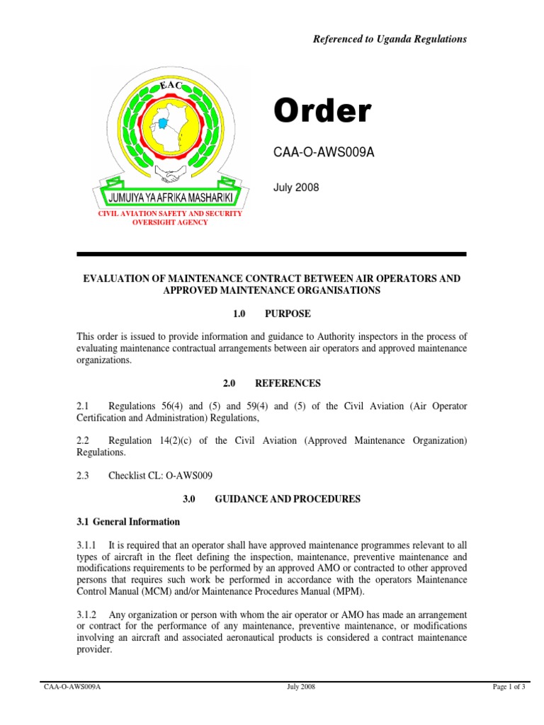 Evaluation and Approval of Maintenance Contracts | PDF | Regulatory ...