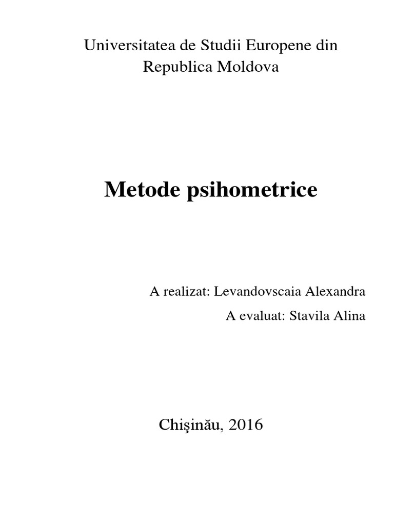 Metode Psihometrice | PDF
