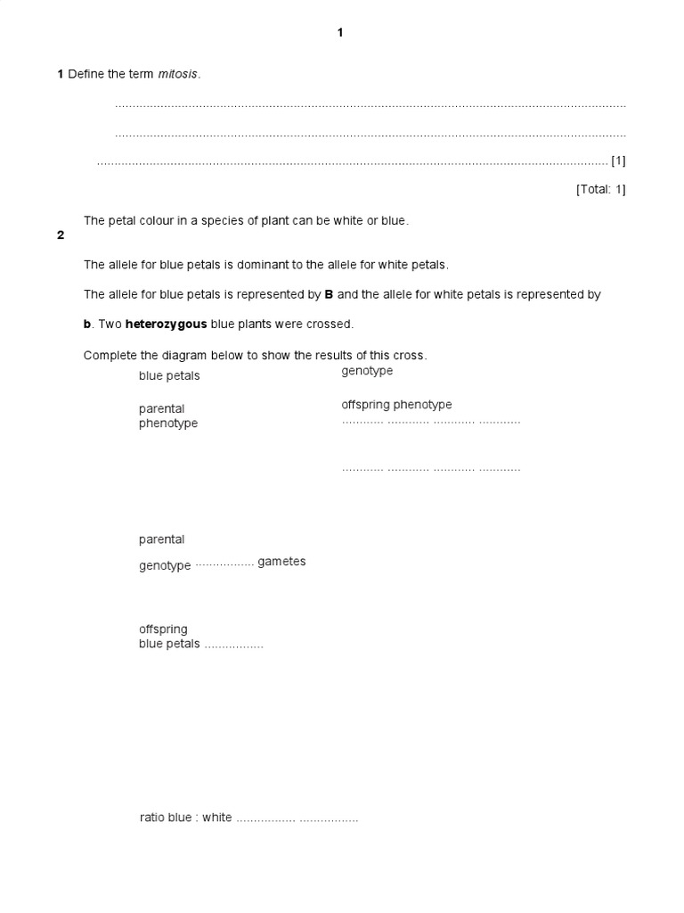 Year 11 Inheritance Igcse Pdf Ploidy Sex 