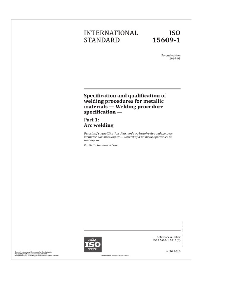 Iso 15609 - 1 2019 | PDF