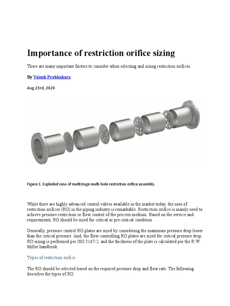 Importance of Restriction Orifice Sizing | PDF | Statistical Mechanics ...