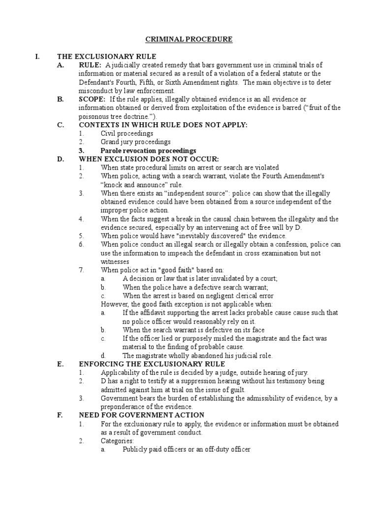 criminal procedure | Miranda Warning | Search And Seizure