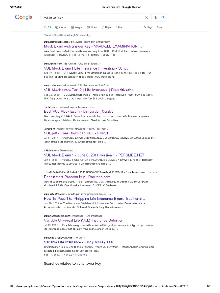 Vul Answer Key | PDF | Computing | Business