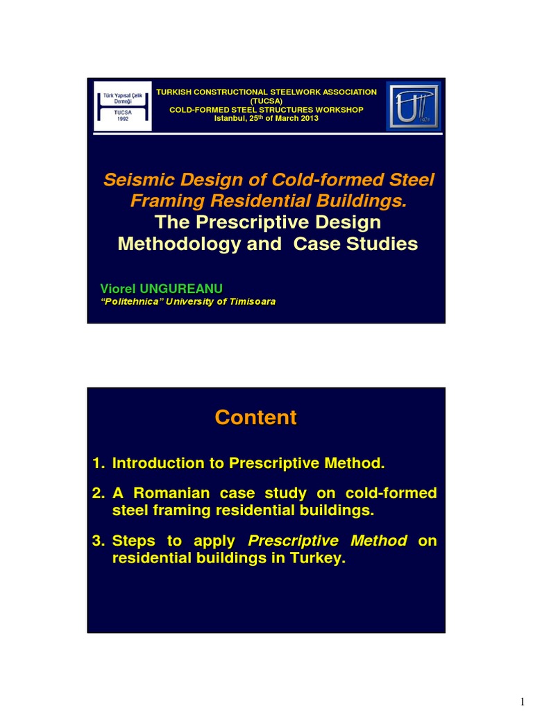The Prescriptive Design Methodology and Case Studies: Seismic Design of ...