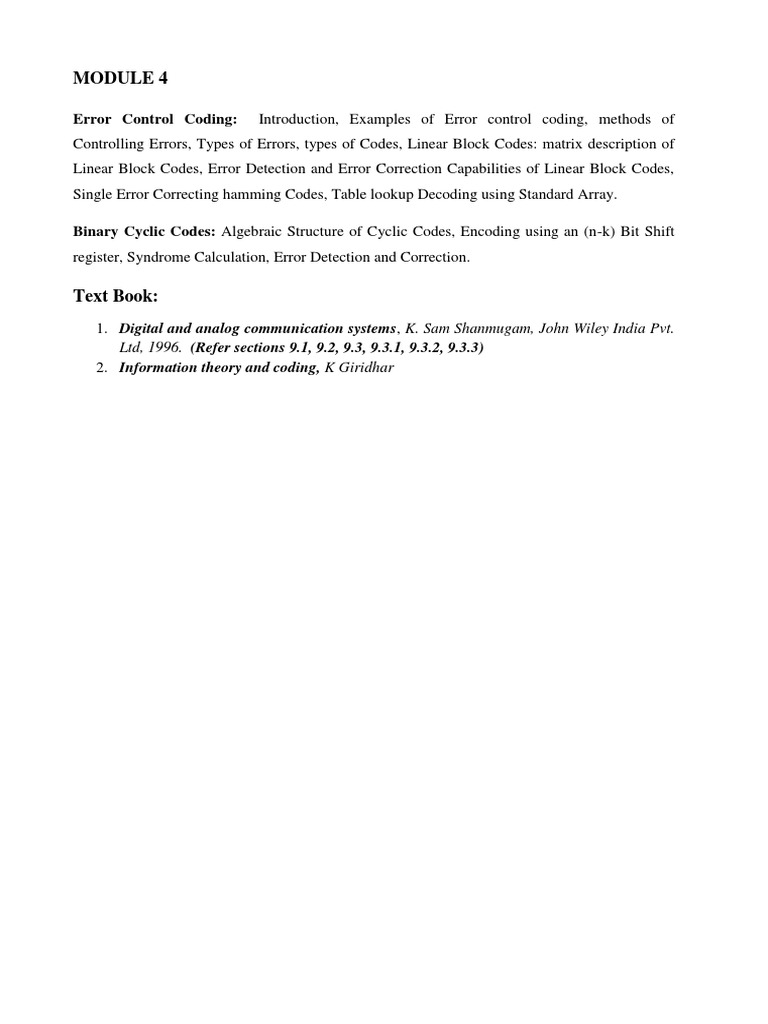 Module 4 | PDF | Error Detection And Correction | Discrete Mathematics