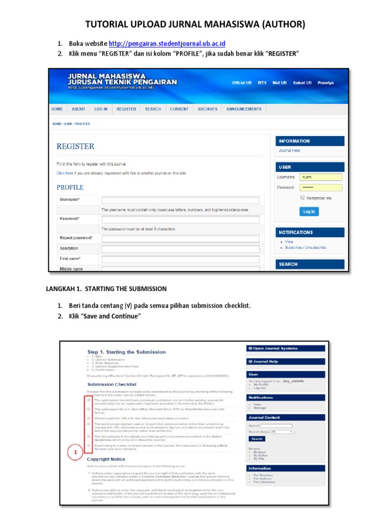 Tutorial Upload Jurnal Mahasiswa 1 | PDF