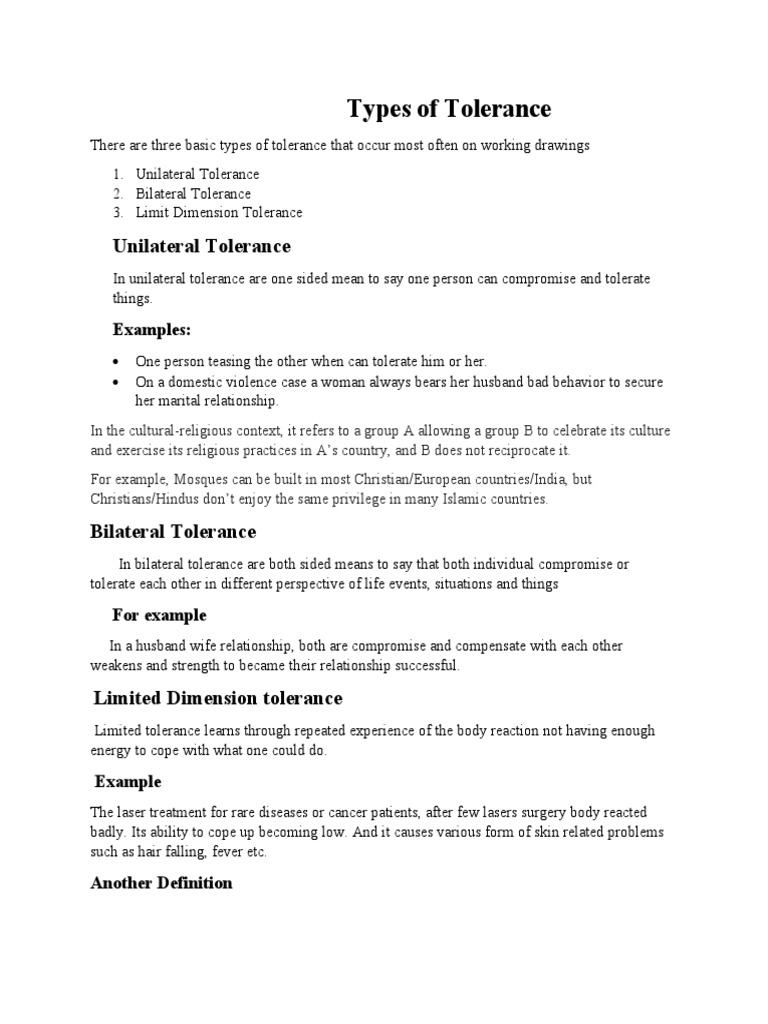 Types of Tolerance | PDF | Toleration | Value (Ethics)