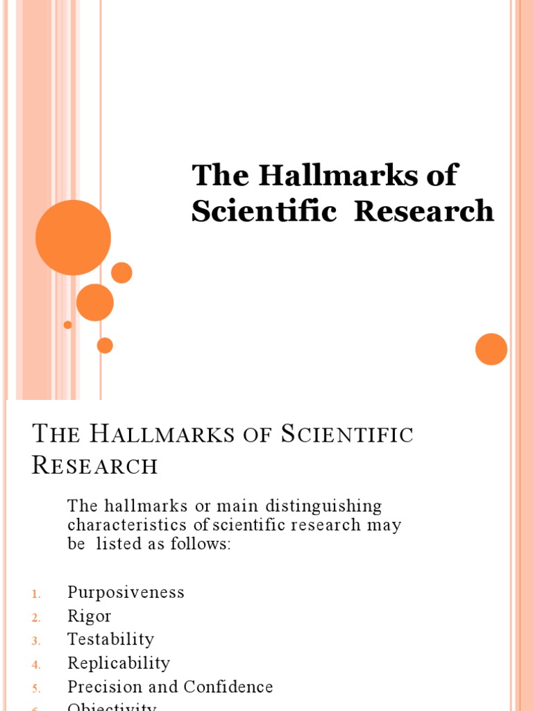 The Hallmarks of Scientific Research | PDF | Scientific Method ...