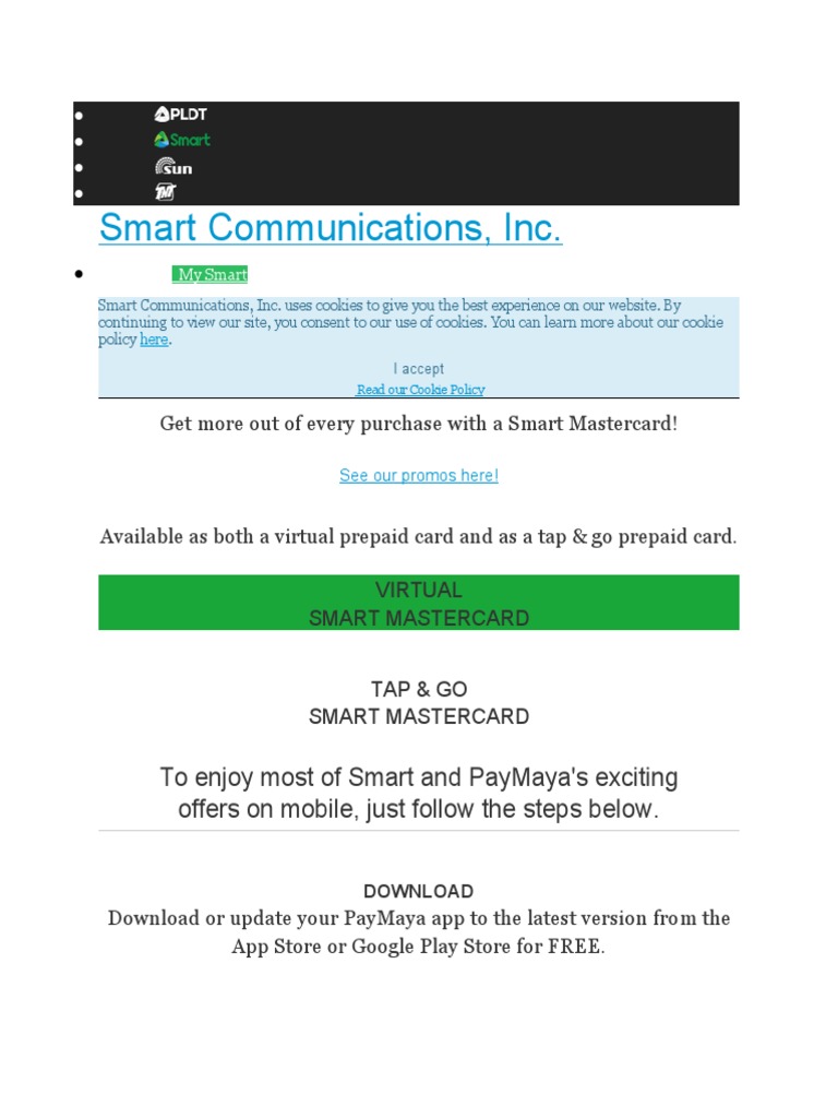Smart Communications, Inc.: To Enjoy Most of Smart and Paymaya'S ...