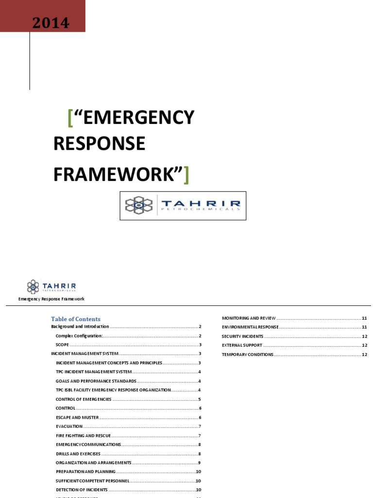 Appendix 09 TPC Framworks - Cleaned PDF | PDF | Emergency | Incident Management