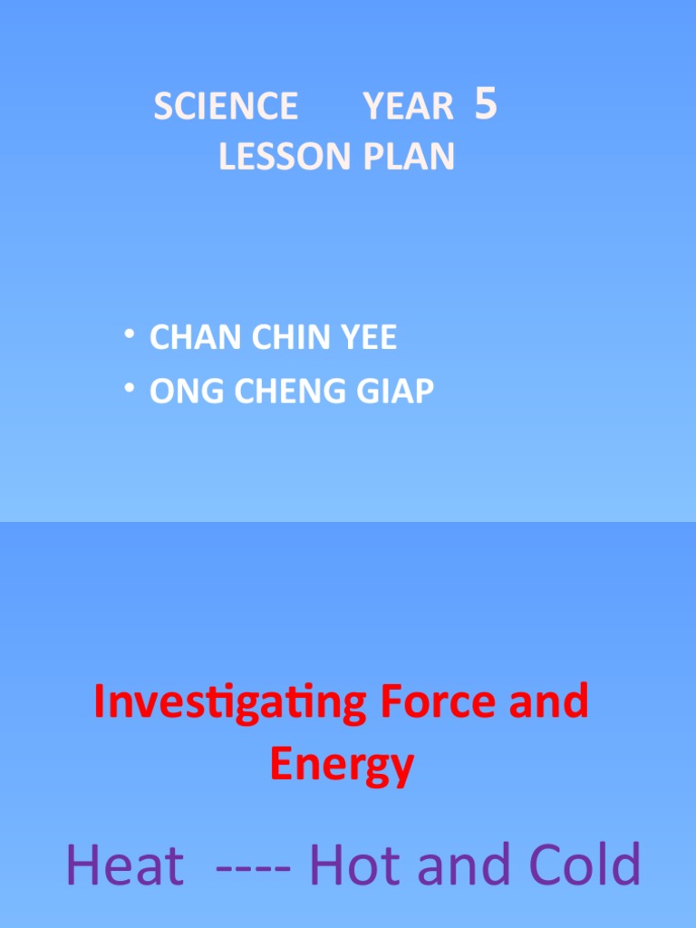 Force and Energy Lesson Plan | PDF | Science & Mathematics