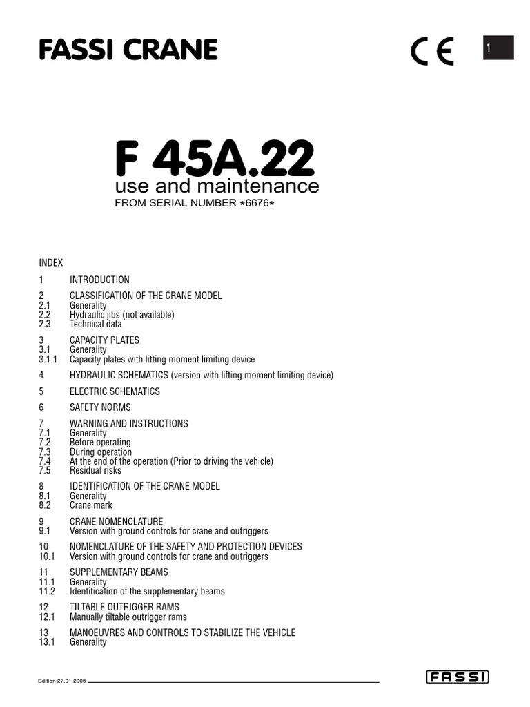 Fassi F45A.22 PDF | PDF | Crane (Machine) | Wound