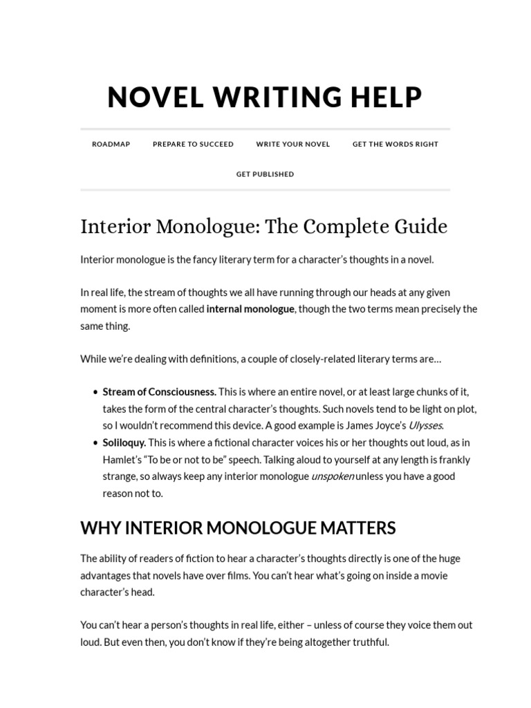 The Complete Guide To Internal Monologue | PDF | Narration