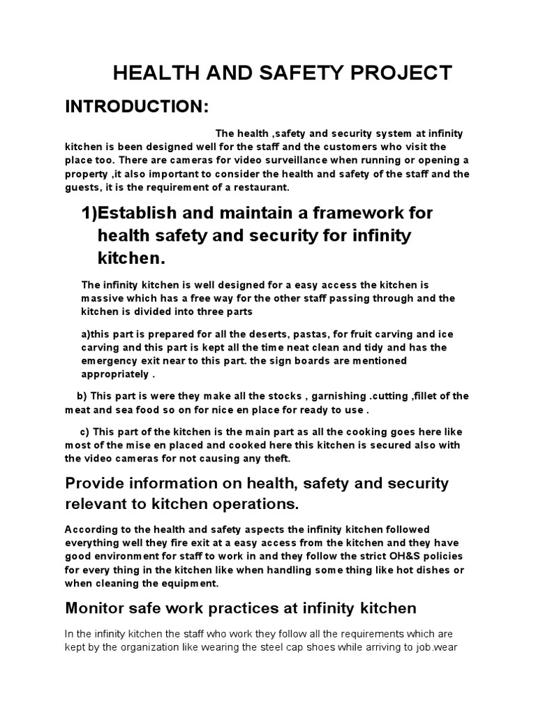 Health and Safety Project | PDF | Occupational Safety And Health | Foods