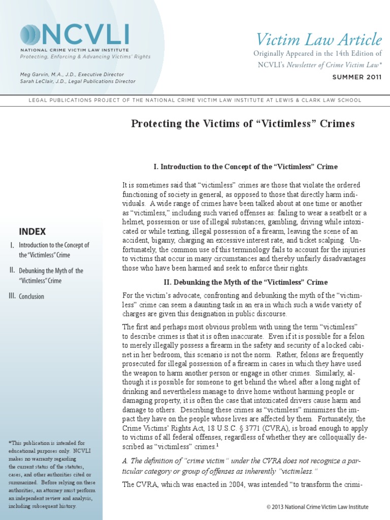 Protecting The Victims of Victimless Crime Sep PDF | PDF | Felony ...