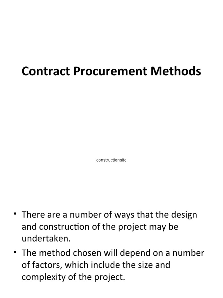 Contract Procurement Methods: Constructionsite | PDF | Employment ...